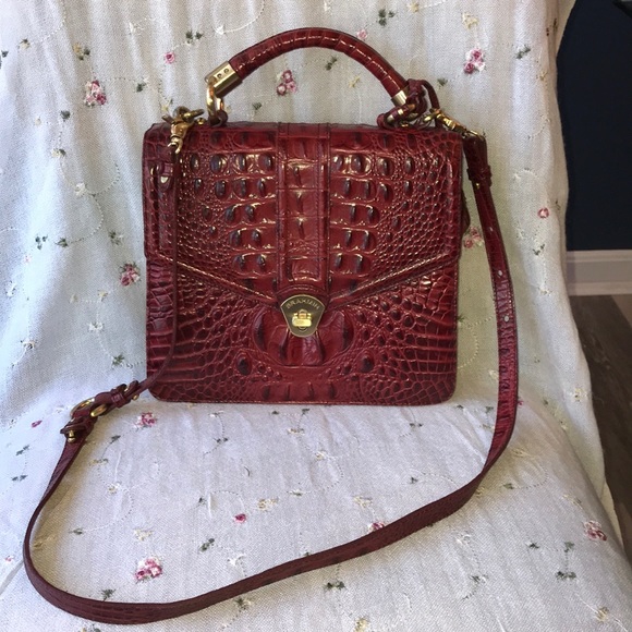 Brahmin | Bags | Brahmin Red Croc Embossed Leather Purse | Poshmark